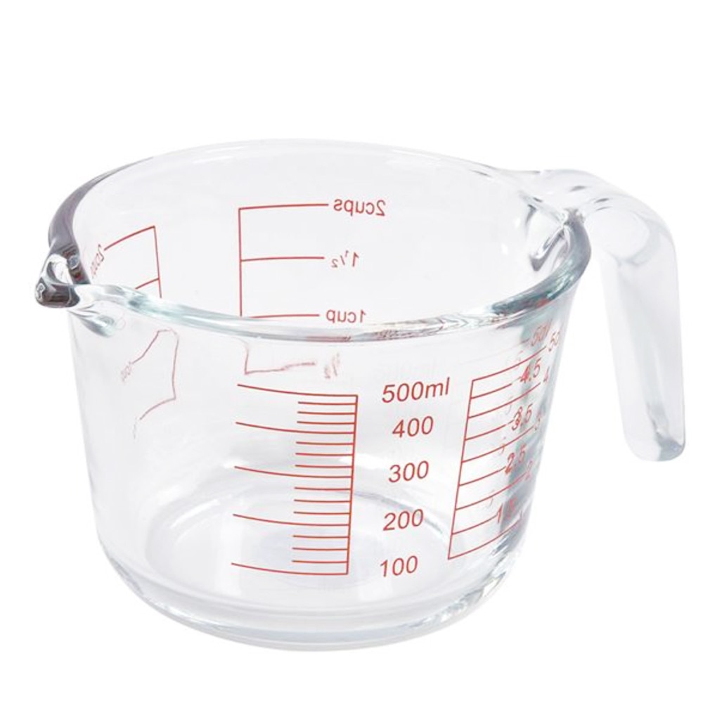 Pufo градуирана мерителна чаша от боросиликатно стъкло с дръжка, 500 ml ...