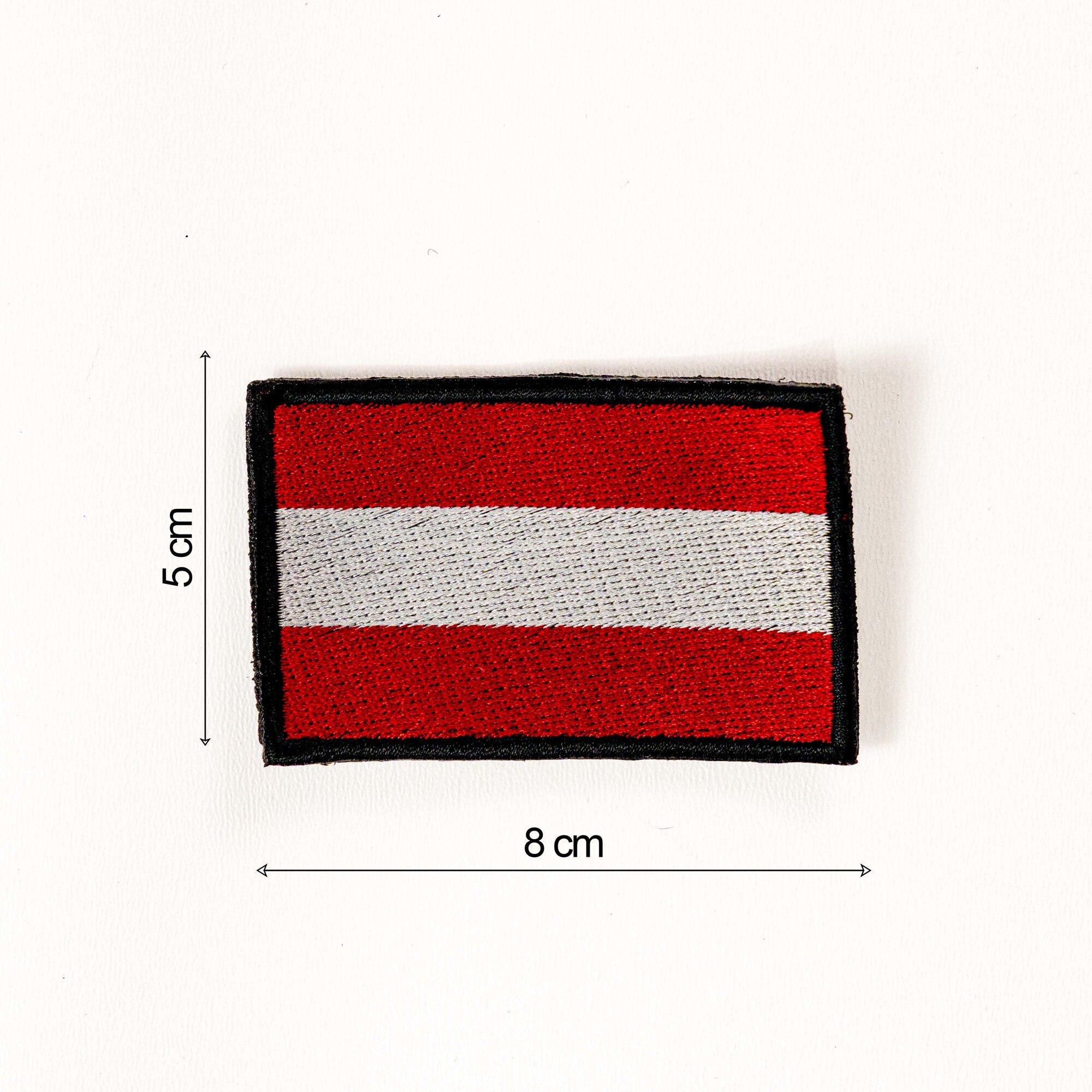 Petic brodat - Steag Austria cu margine neagra, 8x5 cm - eMAG.ro