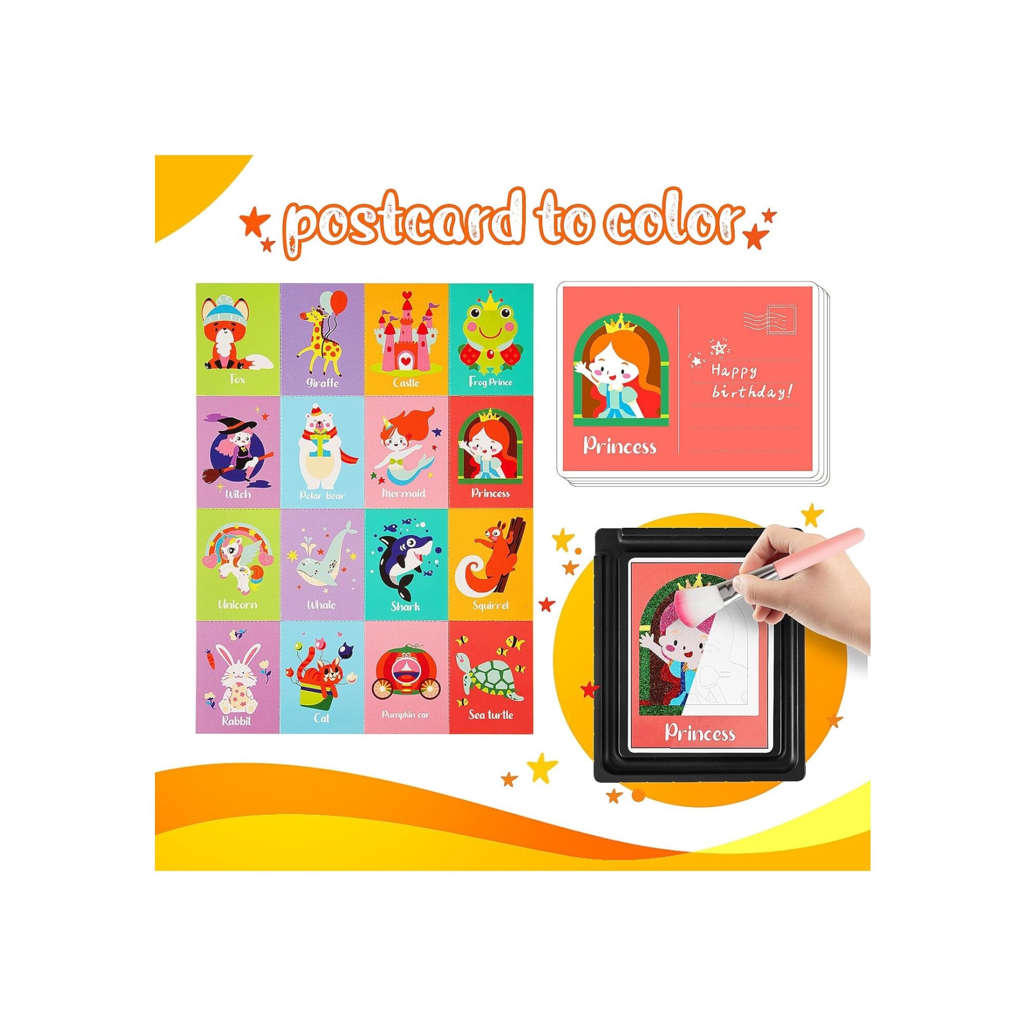 Set creativ pentru copii Sclipici, DIY Art Craft Kit, 16 proiecte ...