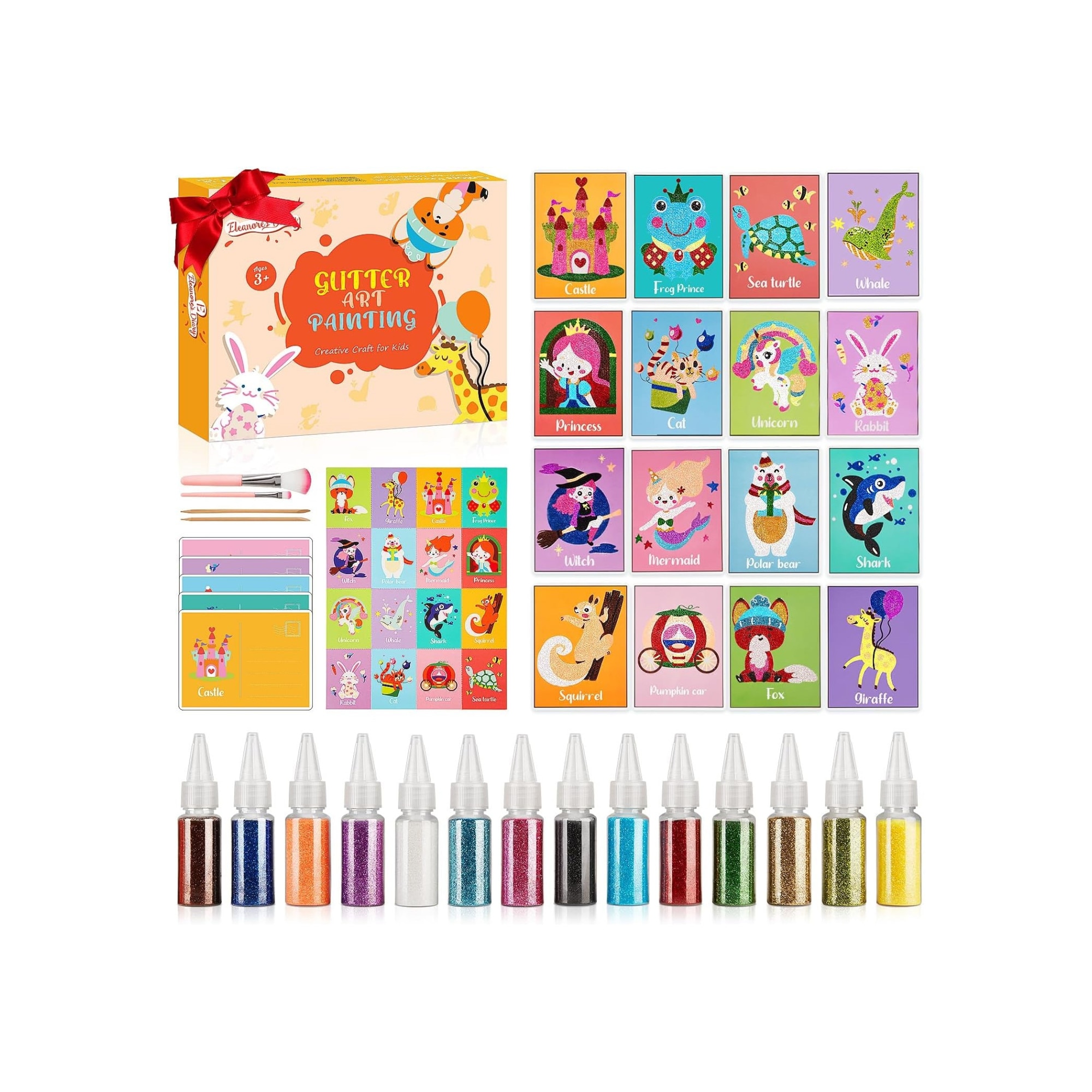 Set creativ pentru copii Sclipici, DIY Art Craft Kit, 16 proiecte ...