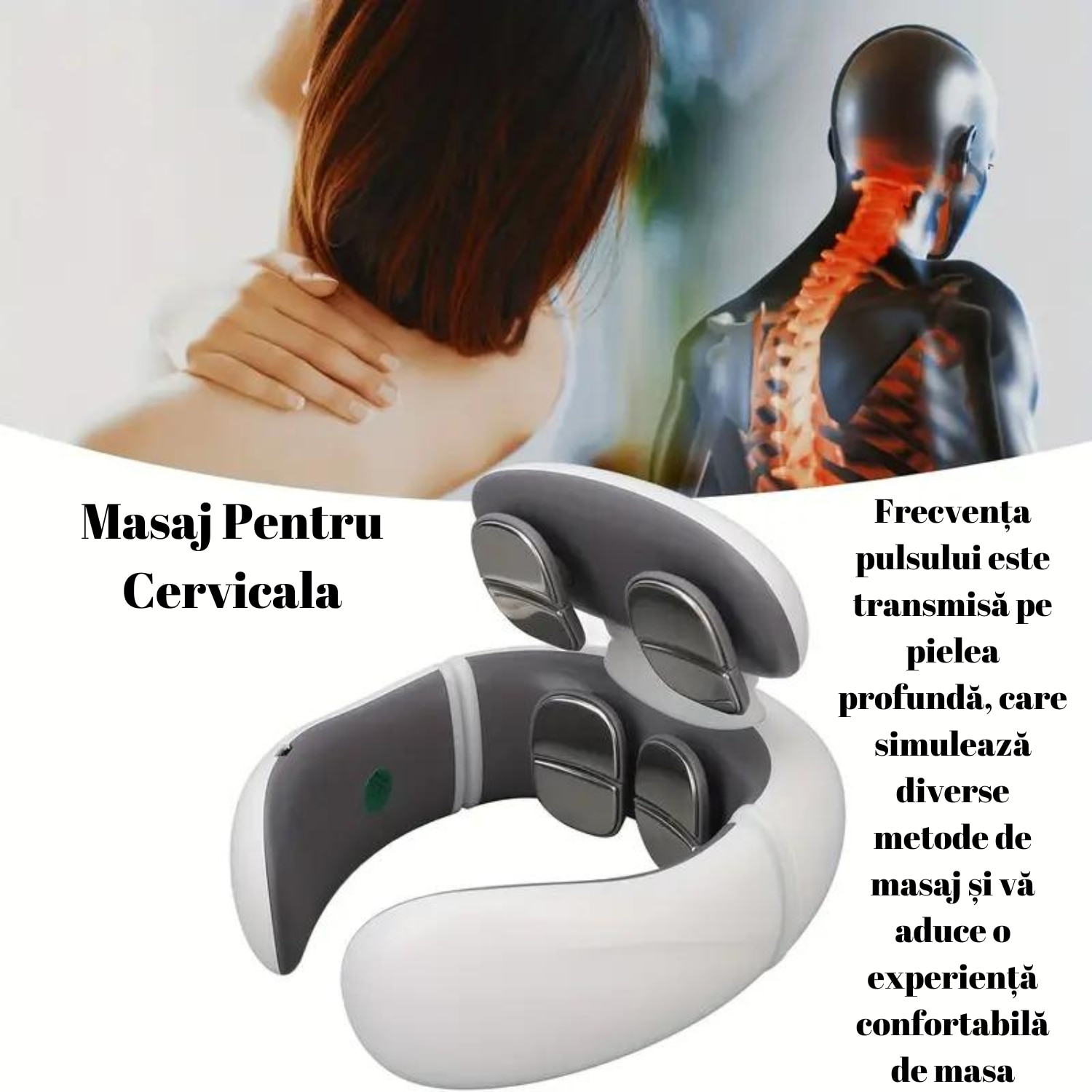 Aparat de Masaj Cervical cu Impuls Electromagnetic, Cu caldura pentru ...