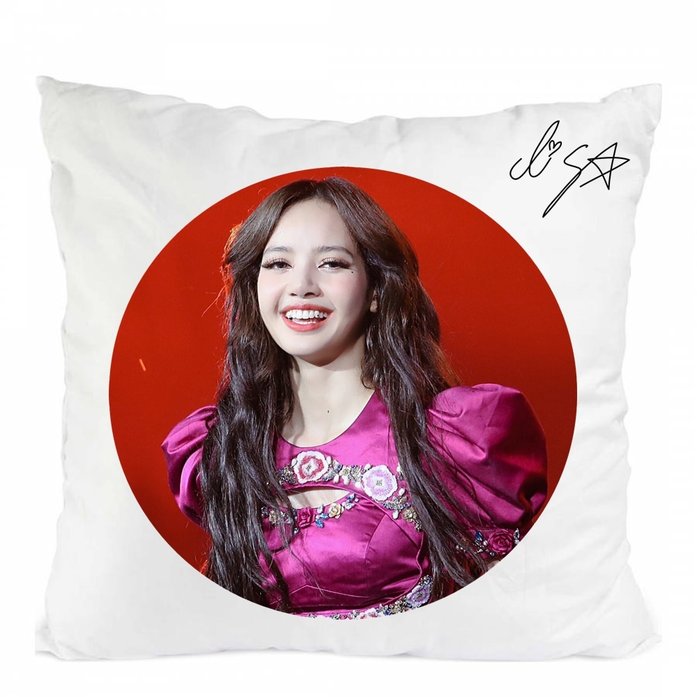 Perna personalizata lisa blackpink kpop lalisa, Poliester, Alb, 40 x 40 ...