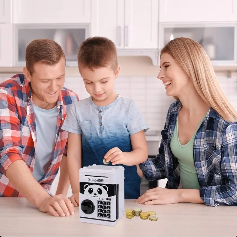 Pusculita interactiva cu functie cod PIN tip seif, model Panda ...