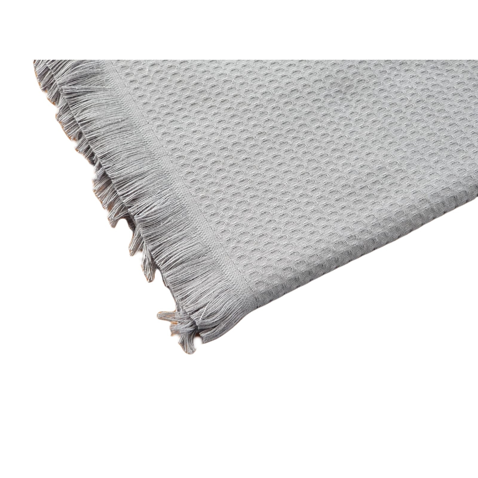 Prosop Masa Masaj Waffle cu Ciucuri, 280 GSM, Bumbac, Antracit, 100×200 ...