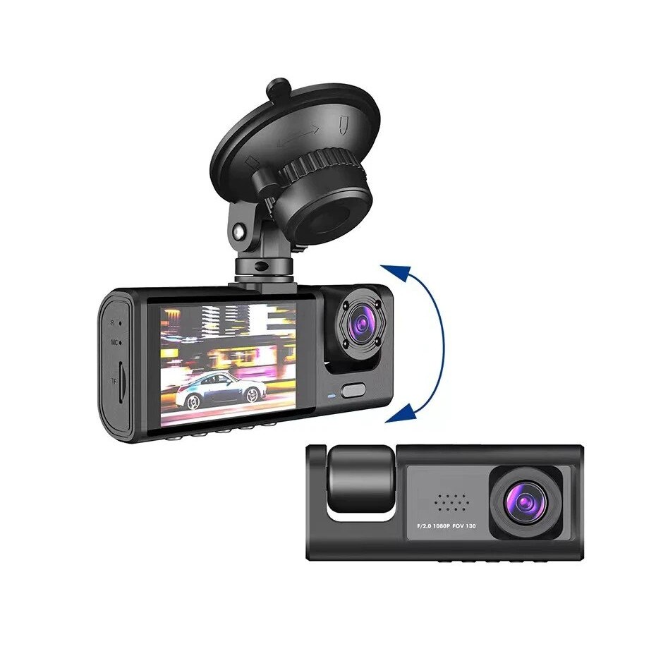 Camera DVR pentru masina, High PRO Full HD 1080P, 3 lentile, 170 ...