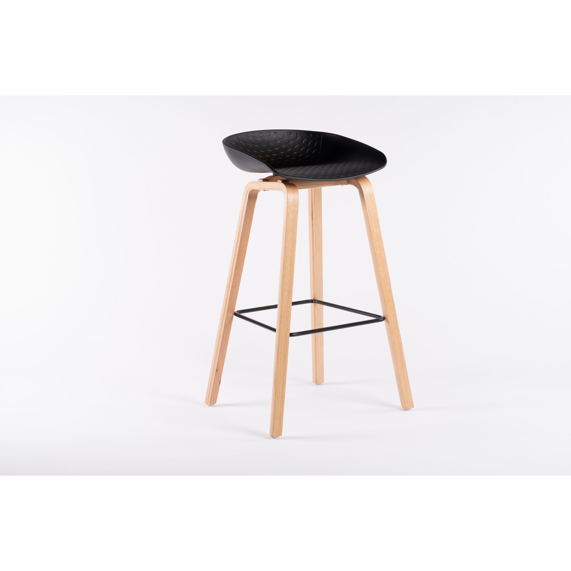 Scaun bar indoor/outdoor negru, HDS, SHG111, Sezut din polimer ...
