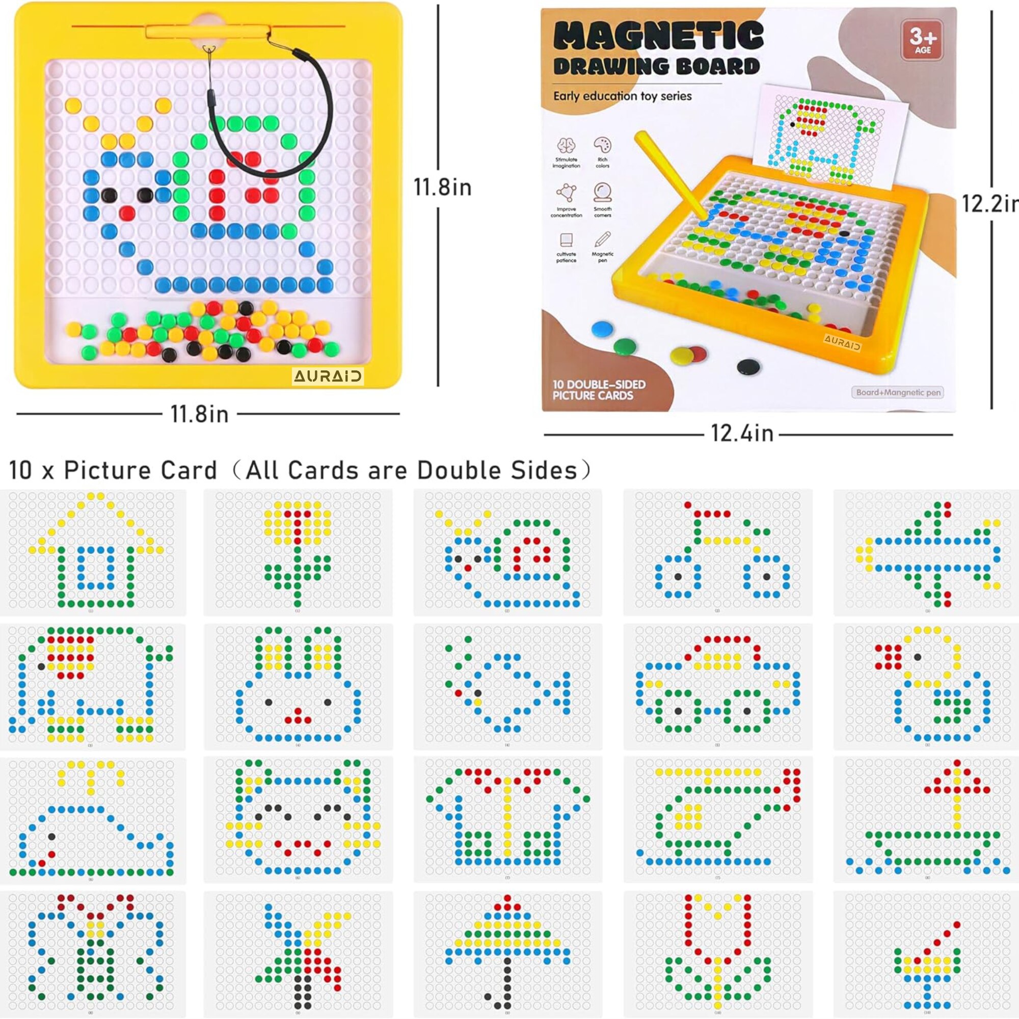 Tabla de Desen Magnetica Interactiva cu Bile si Stilou Magnetic, AURAID ...