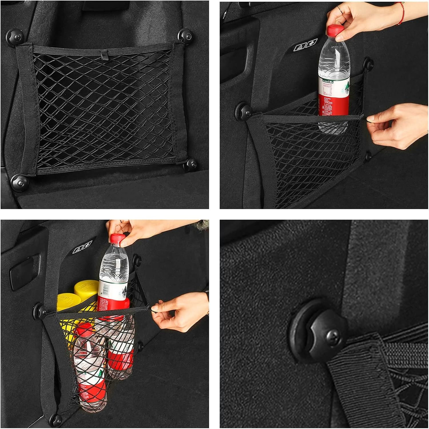 Set 2 Plasa elastica, JENUOS®, organizator portbagaj tip buzunar 45cm x ...