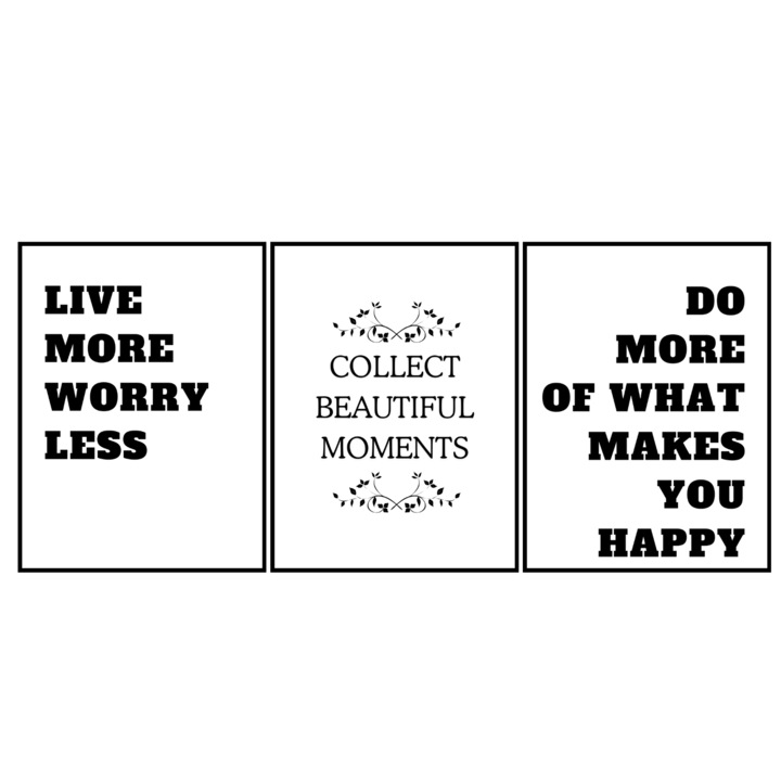 Set 3 tablouri citate motivationale, Decorare living/office, dormitor ...