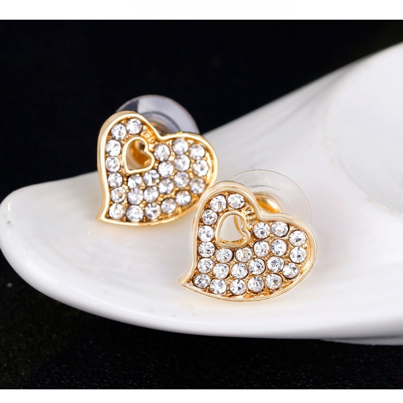 Set bijuterii femei, colier, cercei, bratari si inele, placat cu aur ...