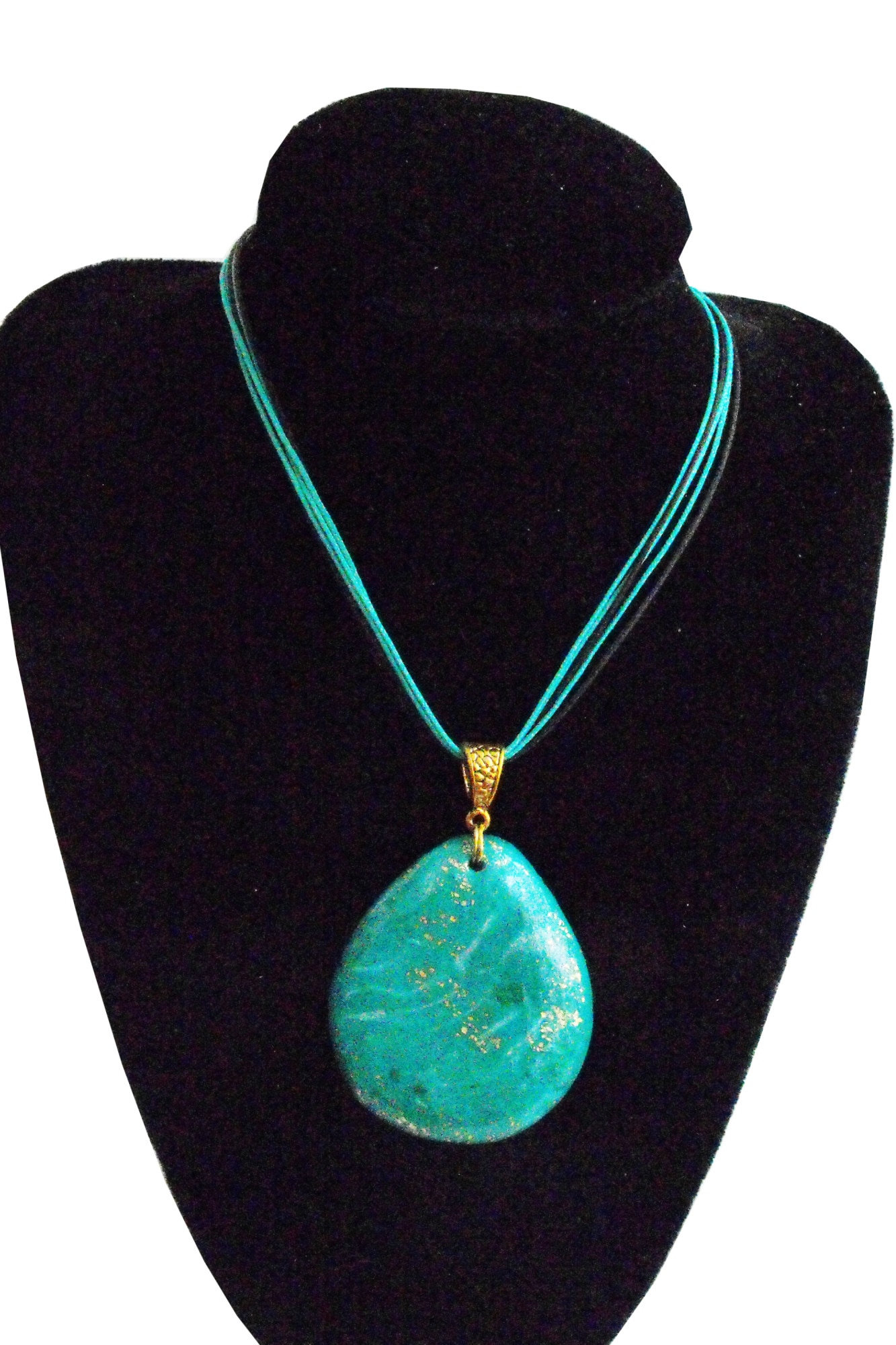 Medalion modelat manual din argila polimerica - Sea breeze, Turcuaz ...