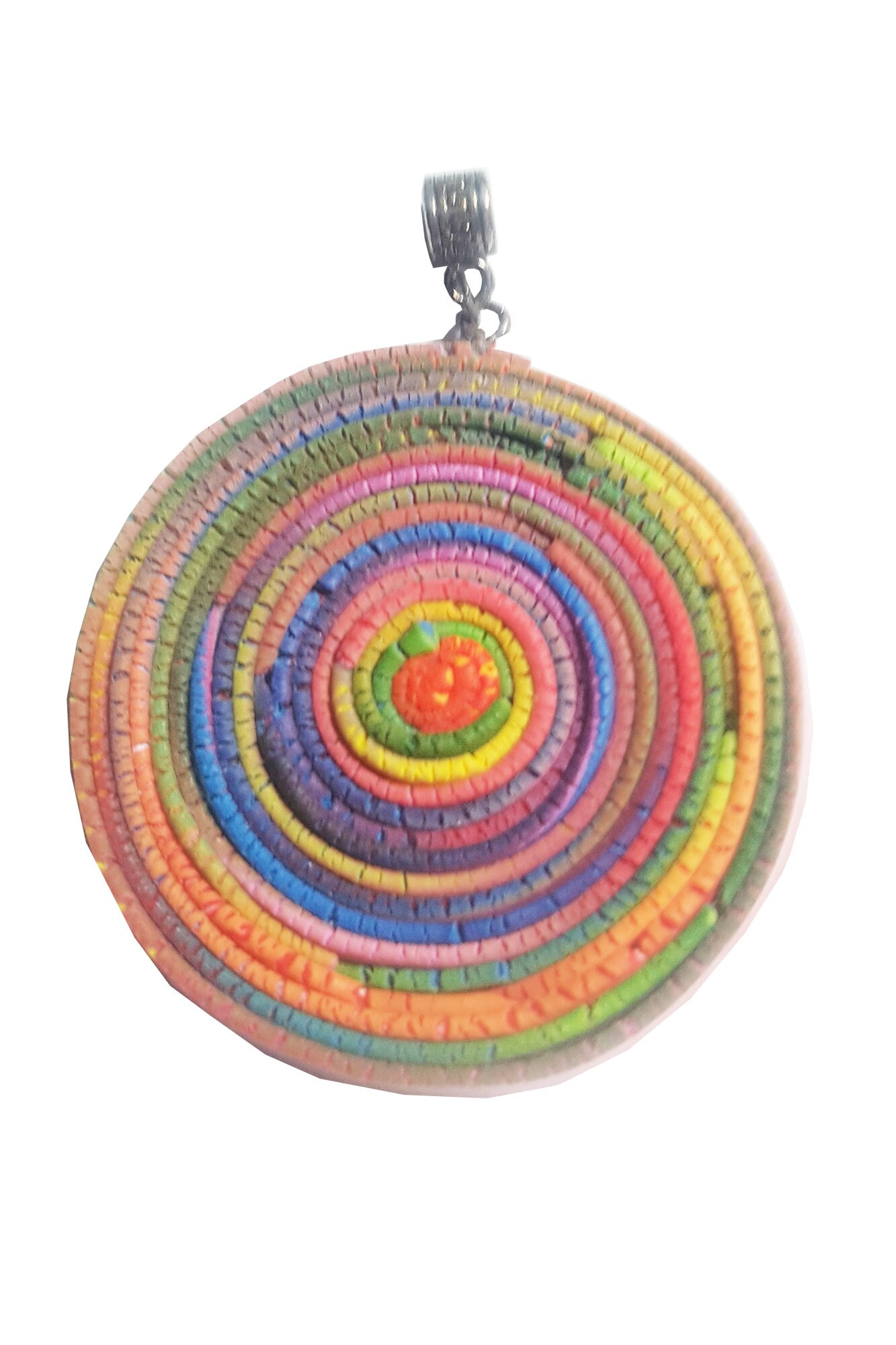 Medalion modelat manual din argila polimerica - Concentric, Multicolor ...