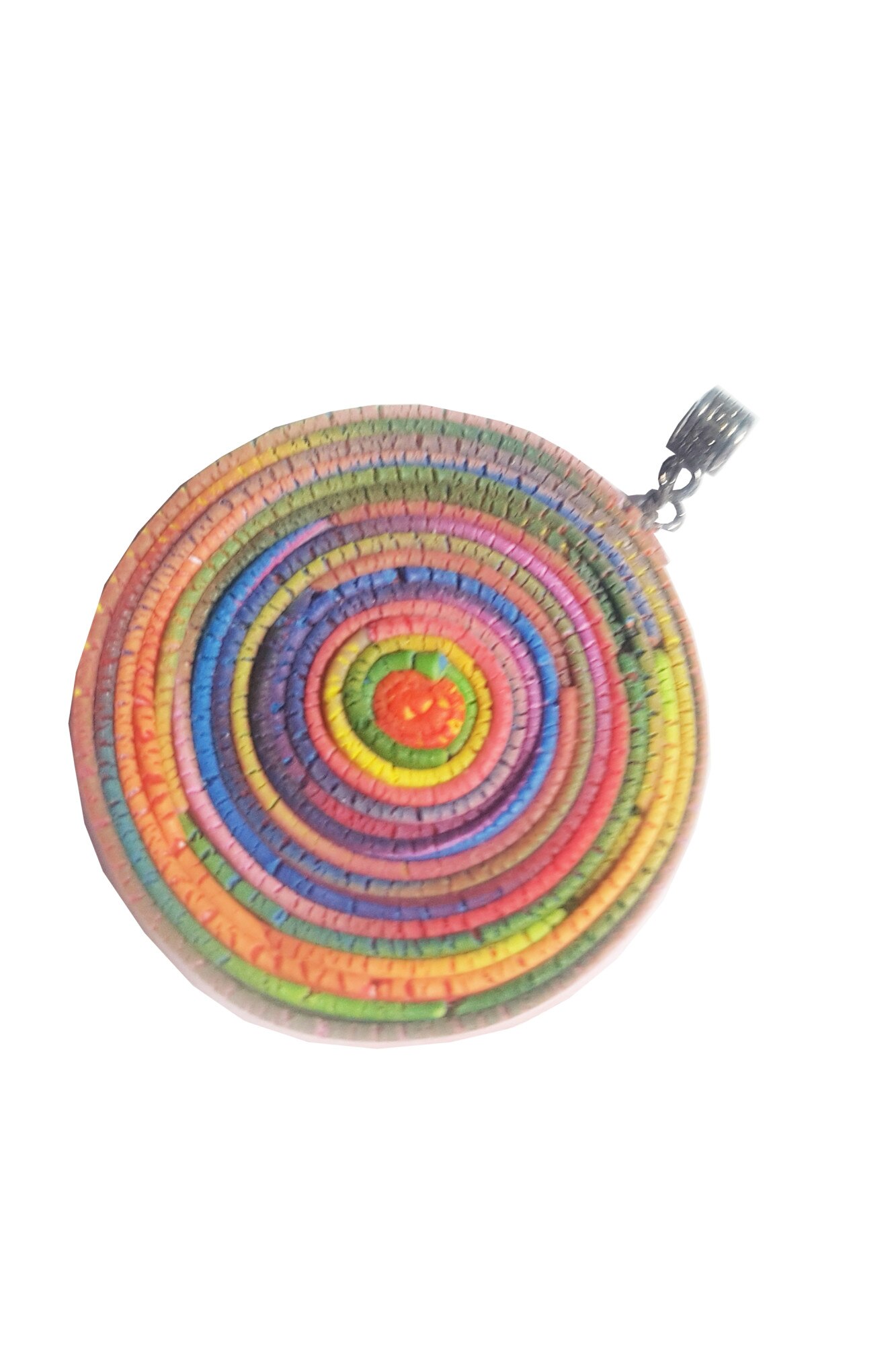 Medalion modelat manual din argila polimerica - Concentric, Multicolor ...