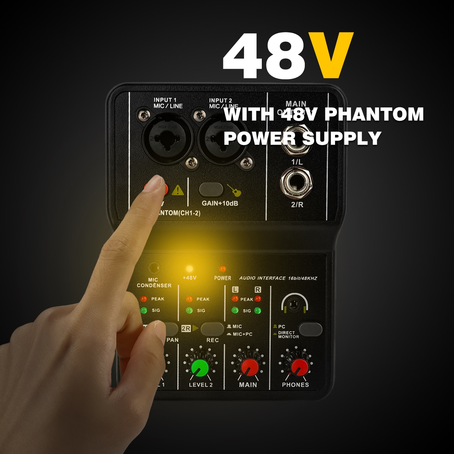Mixer Audio profesional, JESWO, multifunctional, 2 Canale, Phantom ...