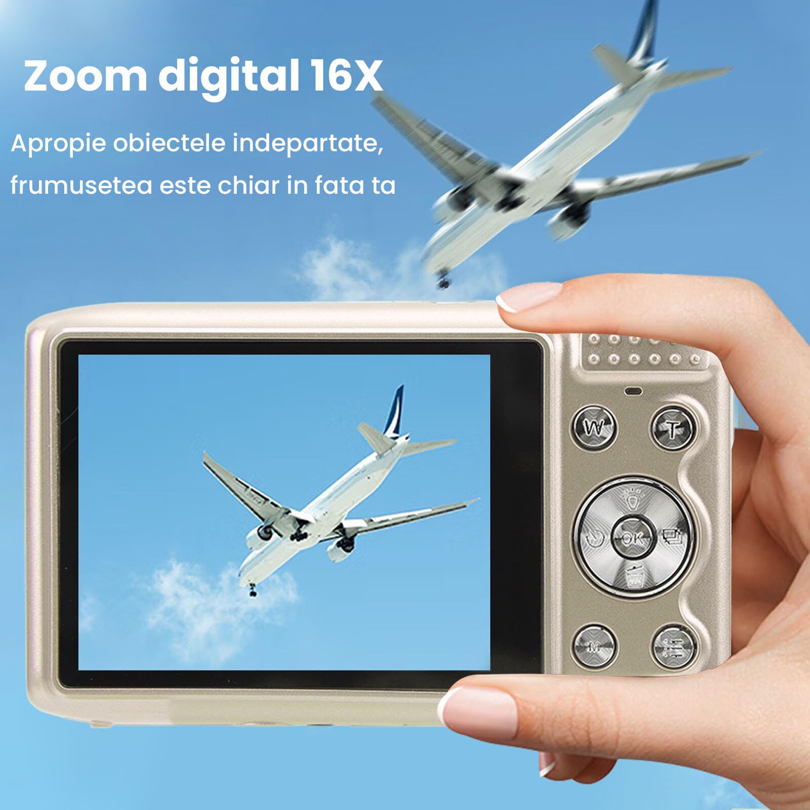 Aparat foto digital compact, 16X Digital Zoom, 58MP, 2.88", focalizare ...