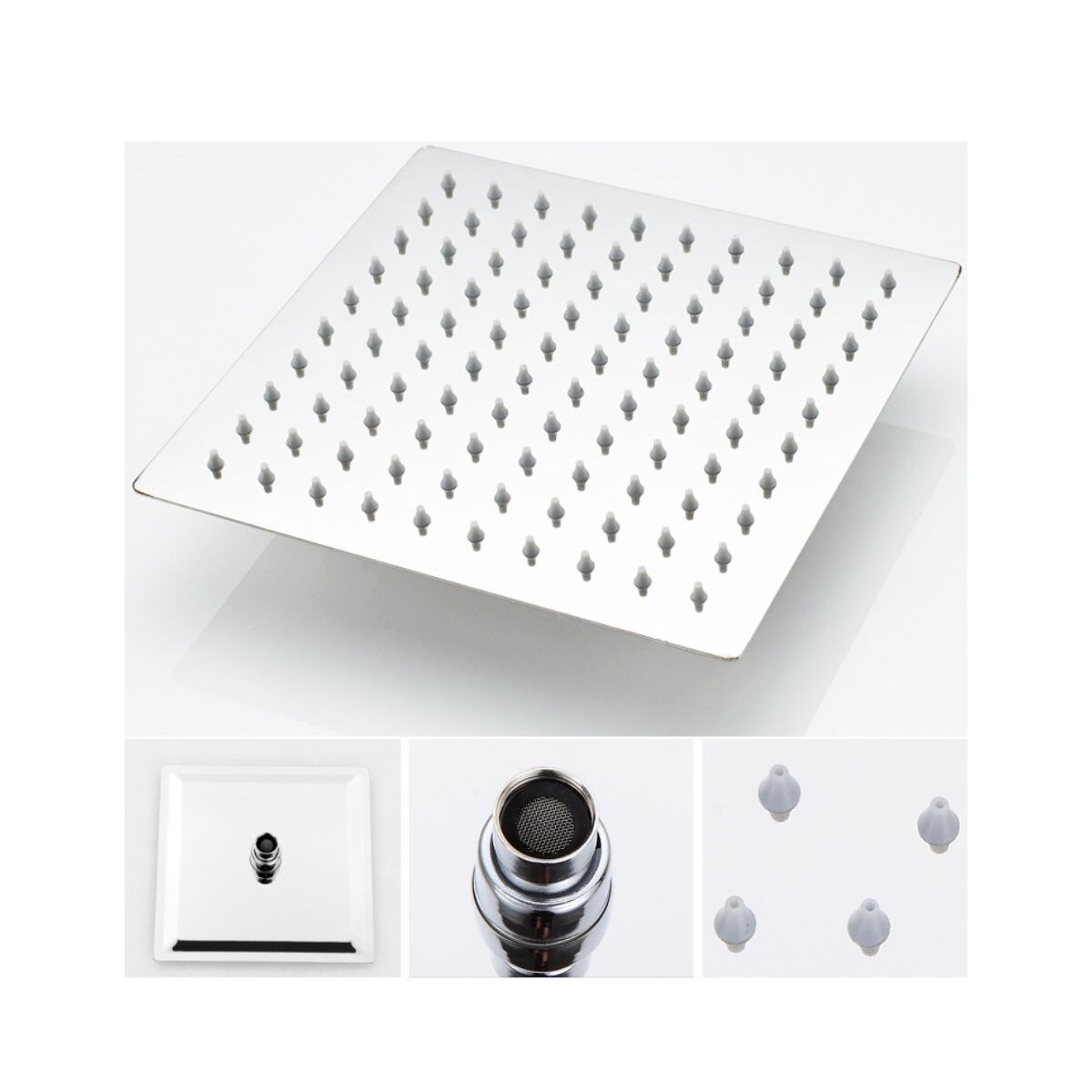 Cap de dus patrat, ultra slim, model ploaie, reglare 360 grade, otel ...