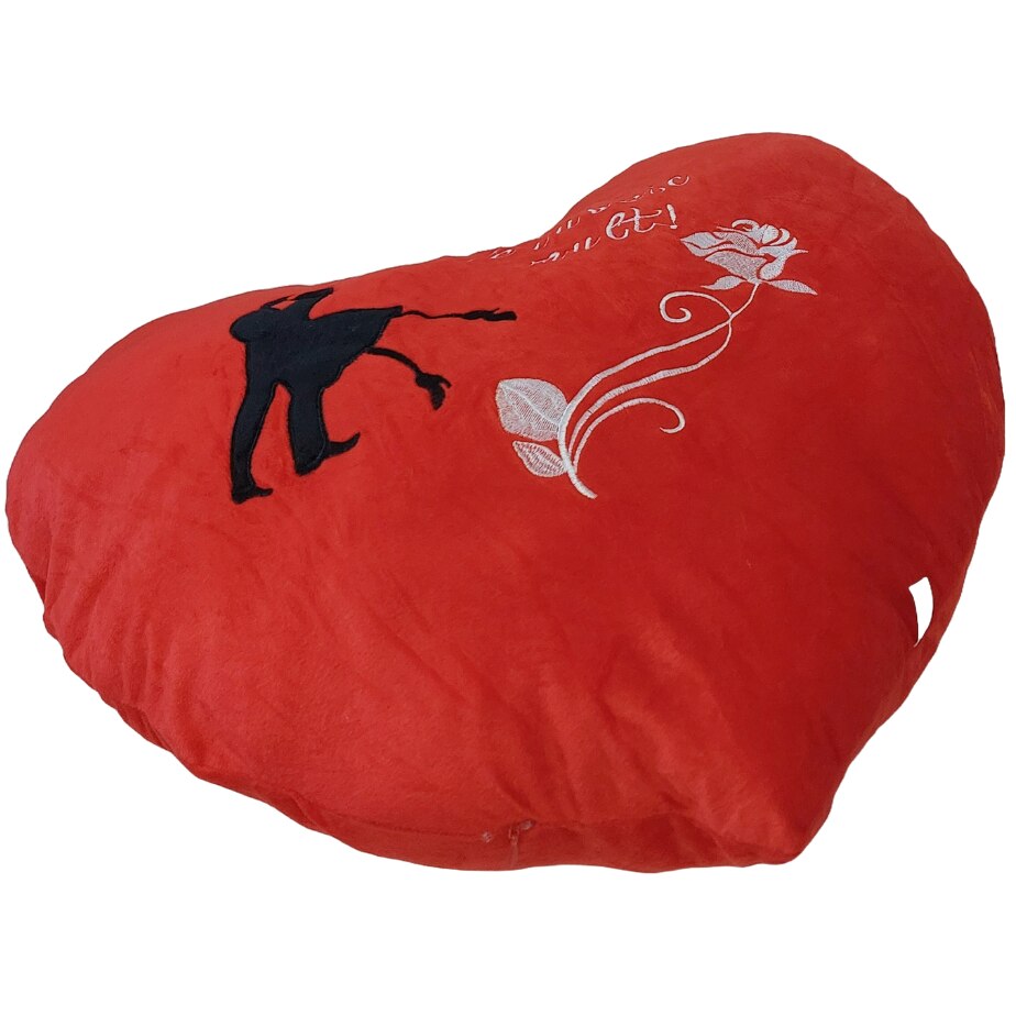 Perna Inima Mare 50cm UraMag, Mesaj "Te iubesc mult!", Rosu/Negru - eMAG.ro