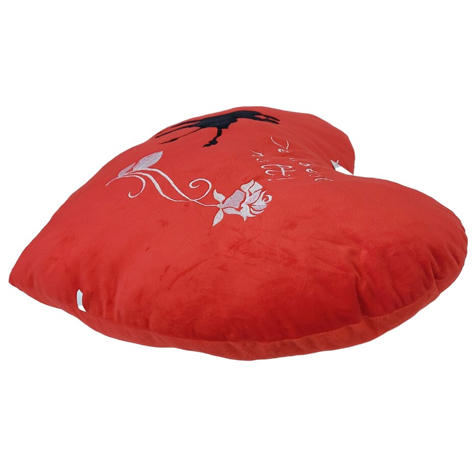 Perna Inima Mare 50cm UraMag, Mesaj "Te iubesc mult!", Rosu/Negru - eMAG.ro