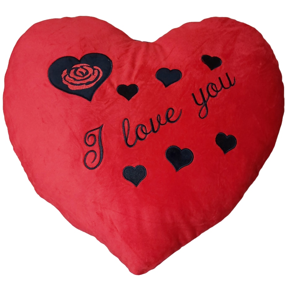 Perna Inima Mare 50cm UraMag, Mesaj "I love you", Rosu/Negru - eMAG.ro