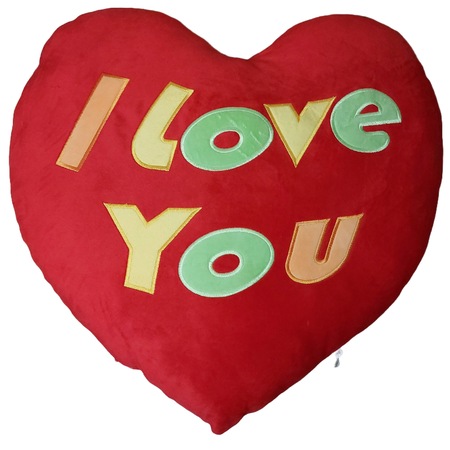 Perna Inima Mare 50cm UraMag, Mesaj "I love you", Rosu/Multicolor - eMAG.ro