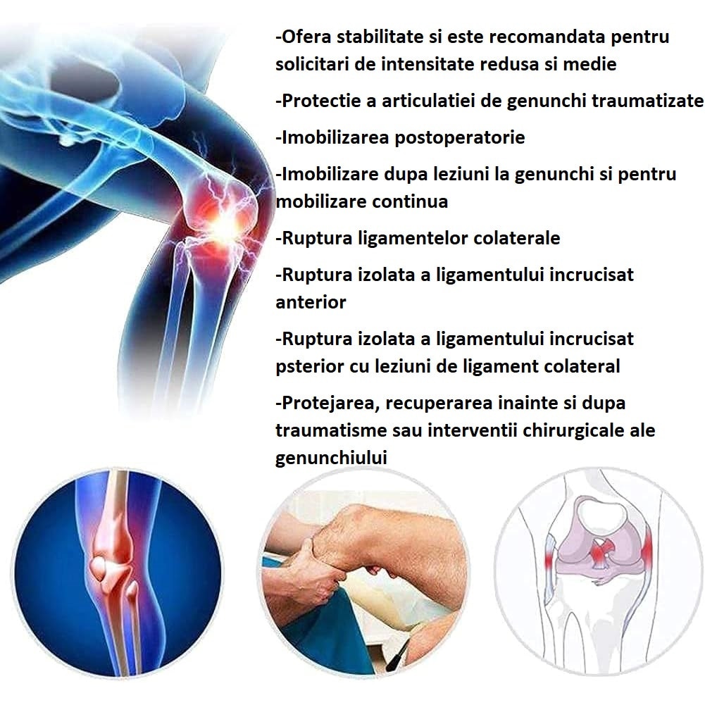 Orteza RALRAZ imobilizare genunchi post-operatorie, fixa/mobila cu ...