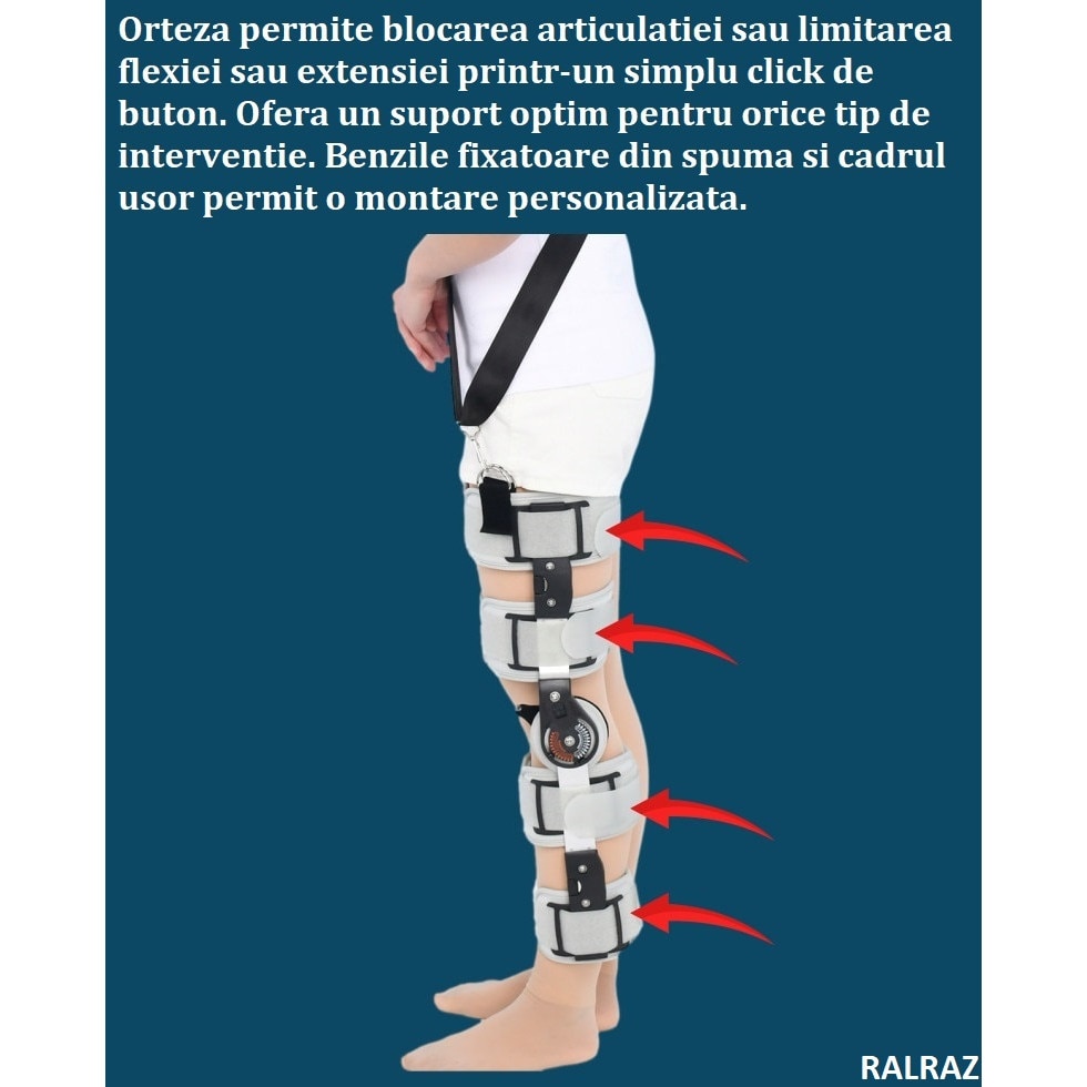 Orteza RALRAZ imobilizare genunchi post-operatorie, fixa/mobila cu ...