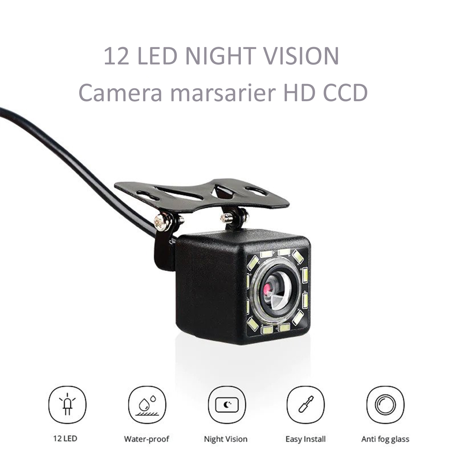 Camera marsarier cu 12 leduri Night Vision, unghi filmare 170 grade ...