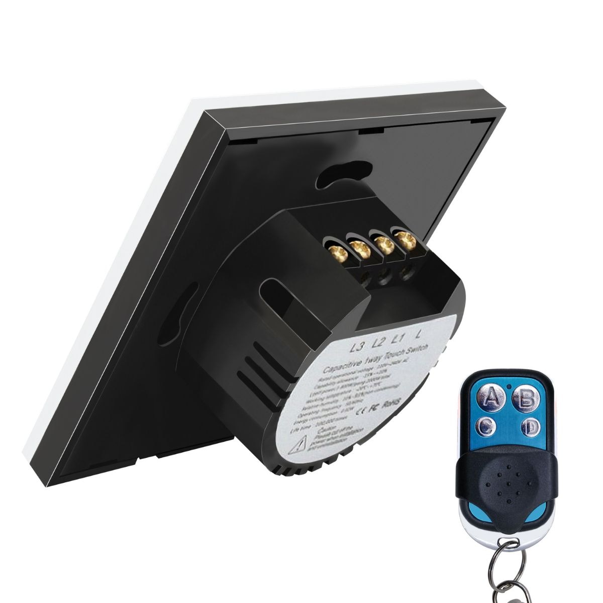 Intrerupator intreligent RF433 cu touch, Wireless, telecomanda inclusa ...