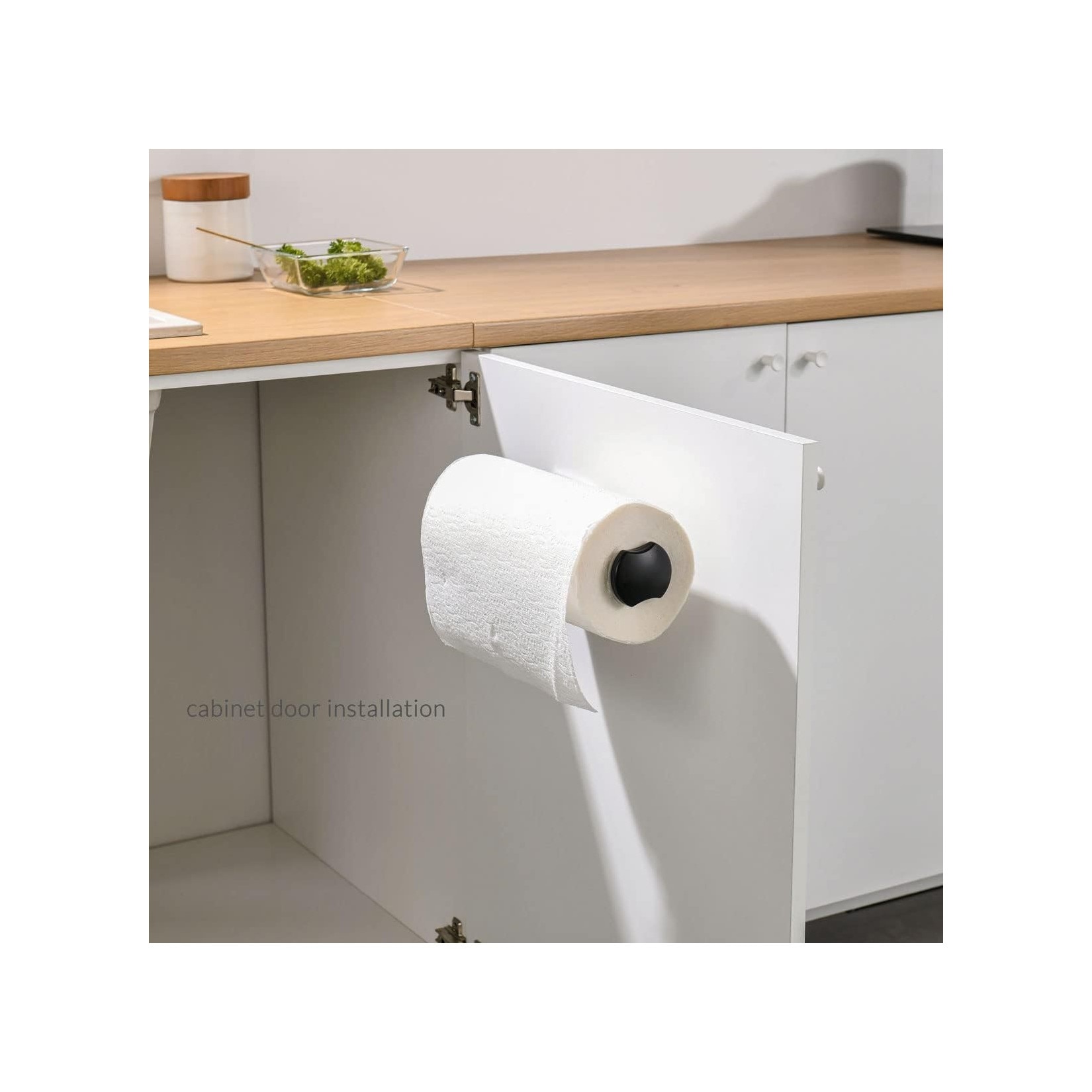 Suport rola de hartie pentru bucatarie, montaj autoadeziv sau prin ...