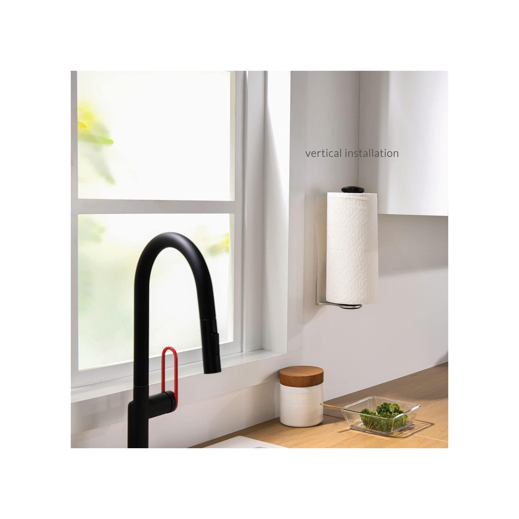 Suport rola de hartie pentru bucatarie, montaj autoadeziv sau prin ...