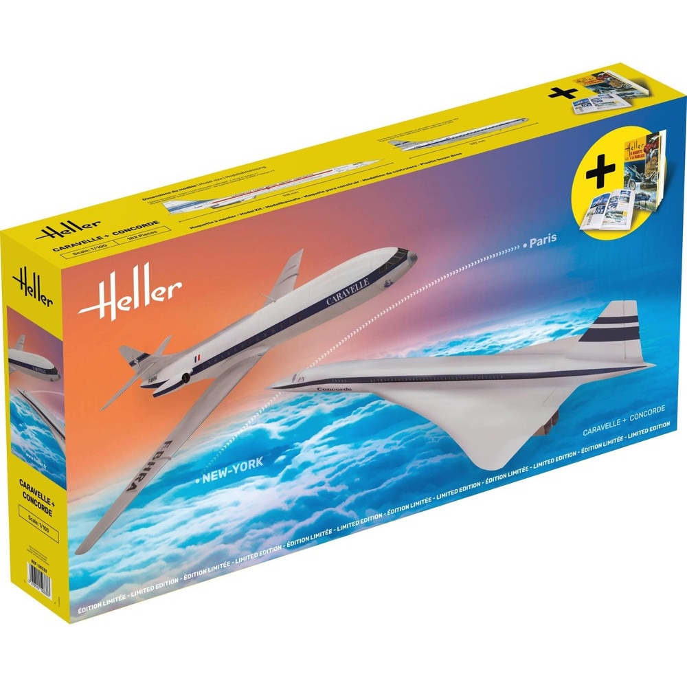 Macheta Aeromodele de construit Caravelle si Concorde 2buc 1:100 HELL ...