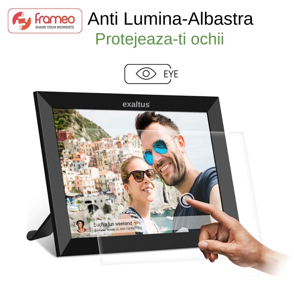 Rama foto digitala Exaltus®, 10.1 inch, aplicatie Frameo, Android 11 ...