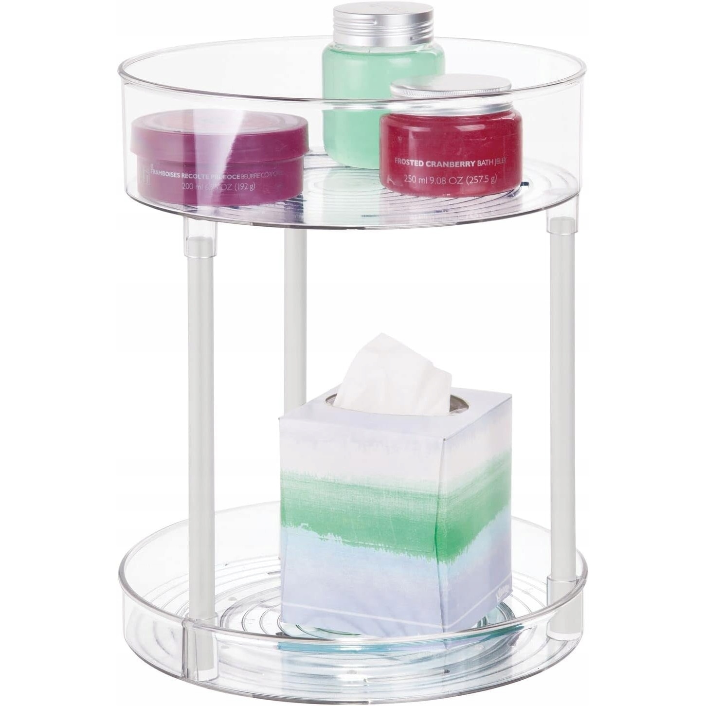 Organizator rotativ pentru baie, mDesign, 34x28cm, Transparent - eMAG.ro