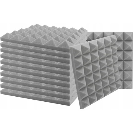 Set 12 panouri acustice, kuka, 30x30x2.5 cm, Gri - eMAG.ro
