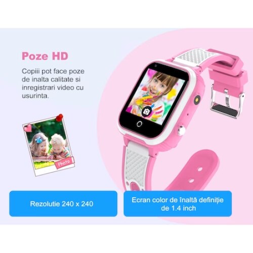 Ceas Smartwatch copii 4G cu GPS, DH9S, functie Telefon, apel Video si ...