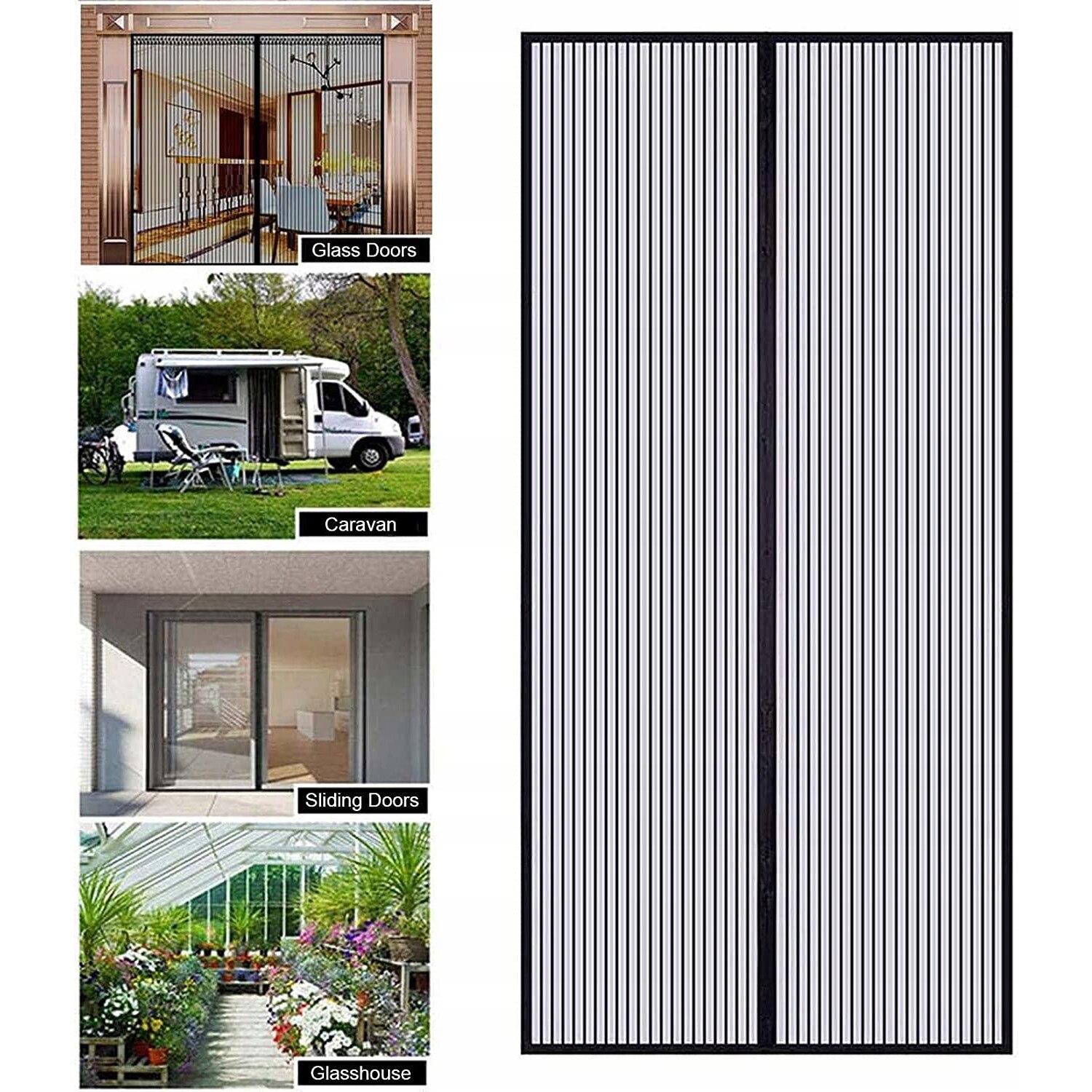 Plasa de tantari pentru usi, Luka, Poliester, Cu magnet, 220x110 cm ...