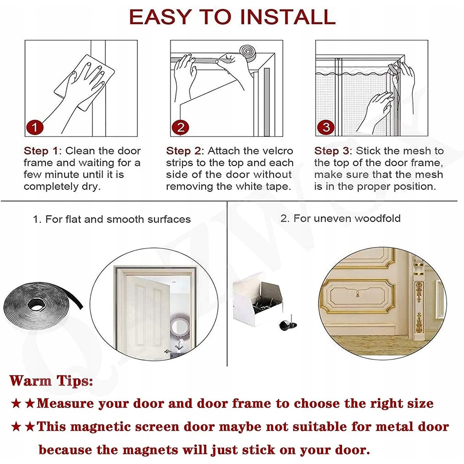 Plasa de tantari pentru usi, Luka, Poliester, Cu magnet, 220x110 cm ...