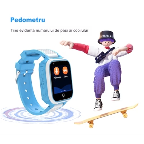 Ceas Smartwatch copii 4G cu GPS, DH9S, functie Telefon, apel Video si ...