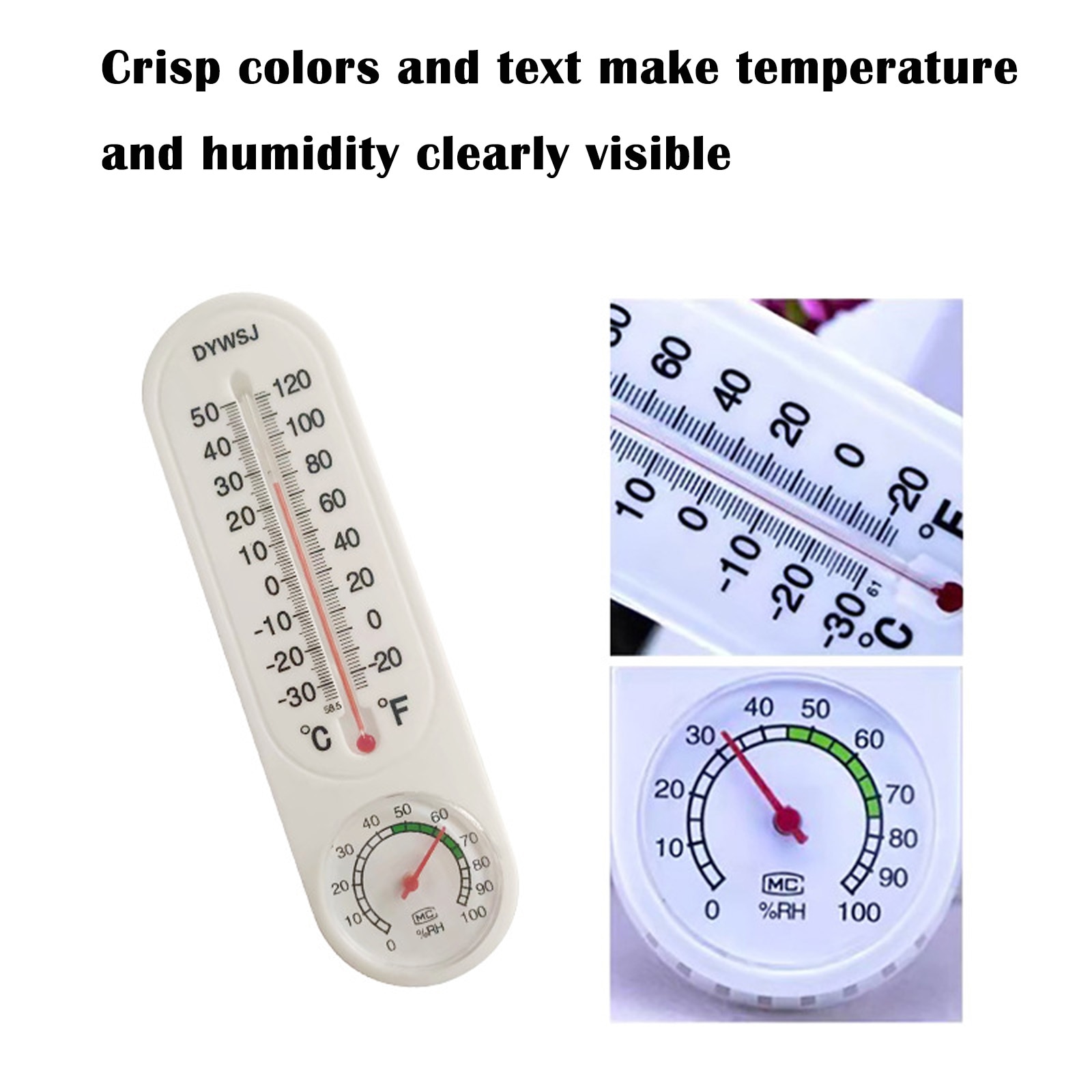 Hőmérő nedvességmérővel, Axroad Mall, ℃/℉, Bel- és kültéri -30 + 50 Celsius fok, Függesztett ...