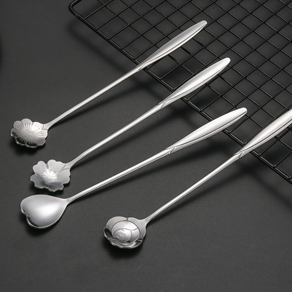 Set 8 linguri cu maner lung, Inox, 18cm, Argintiu - eMAG.ro