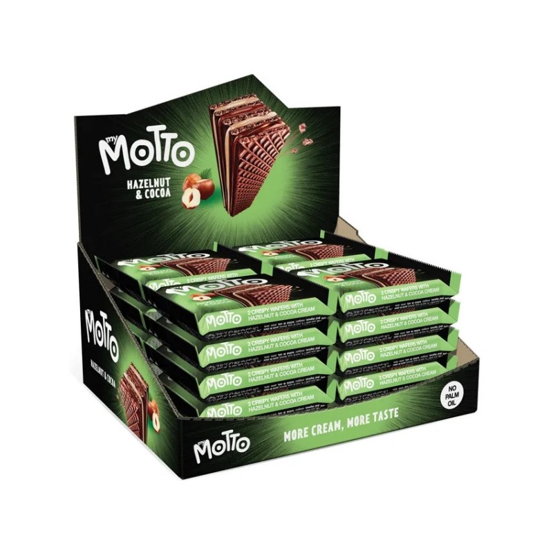 Napolitane My Motto Alune de padure si Cacao, cutie 20 buc x 34 grame ...