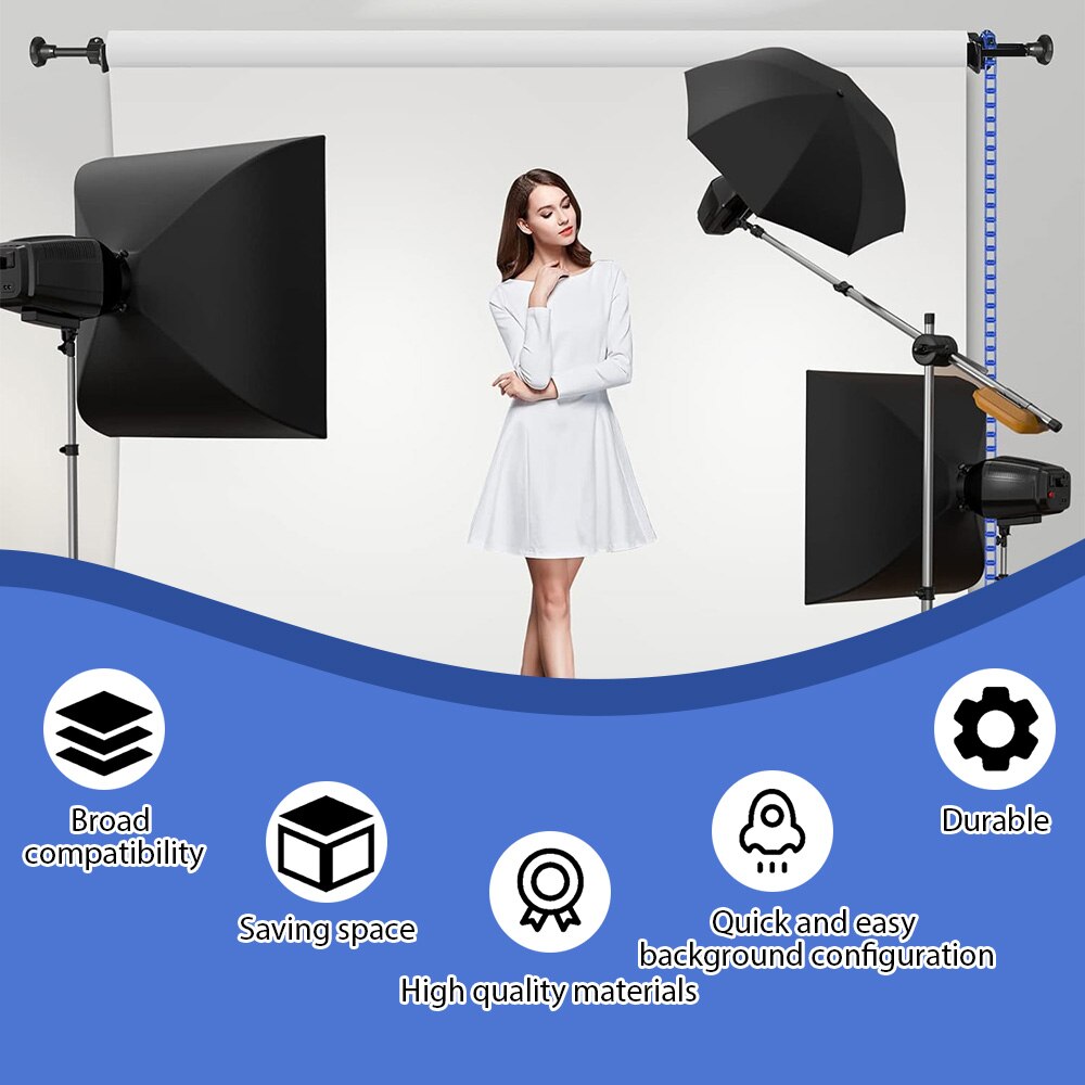 Manual Backdrop Support 3-Roller Manual Photo Backdrop Wall Mount ...
