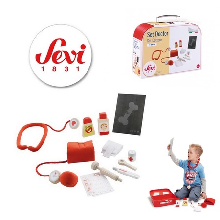 Jucarie din lemn Sevi, cutie de scule pentru doctor, 82631 - eMAG.ro
