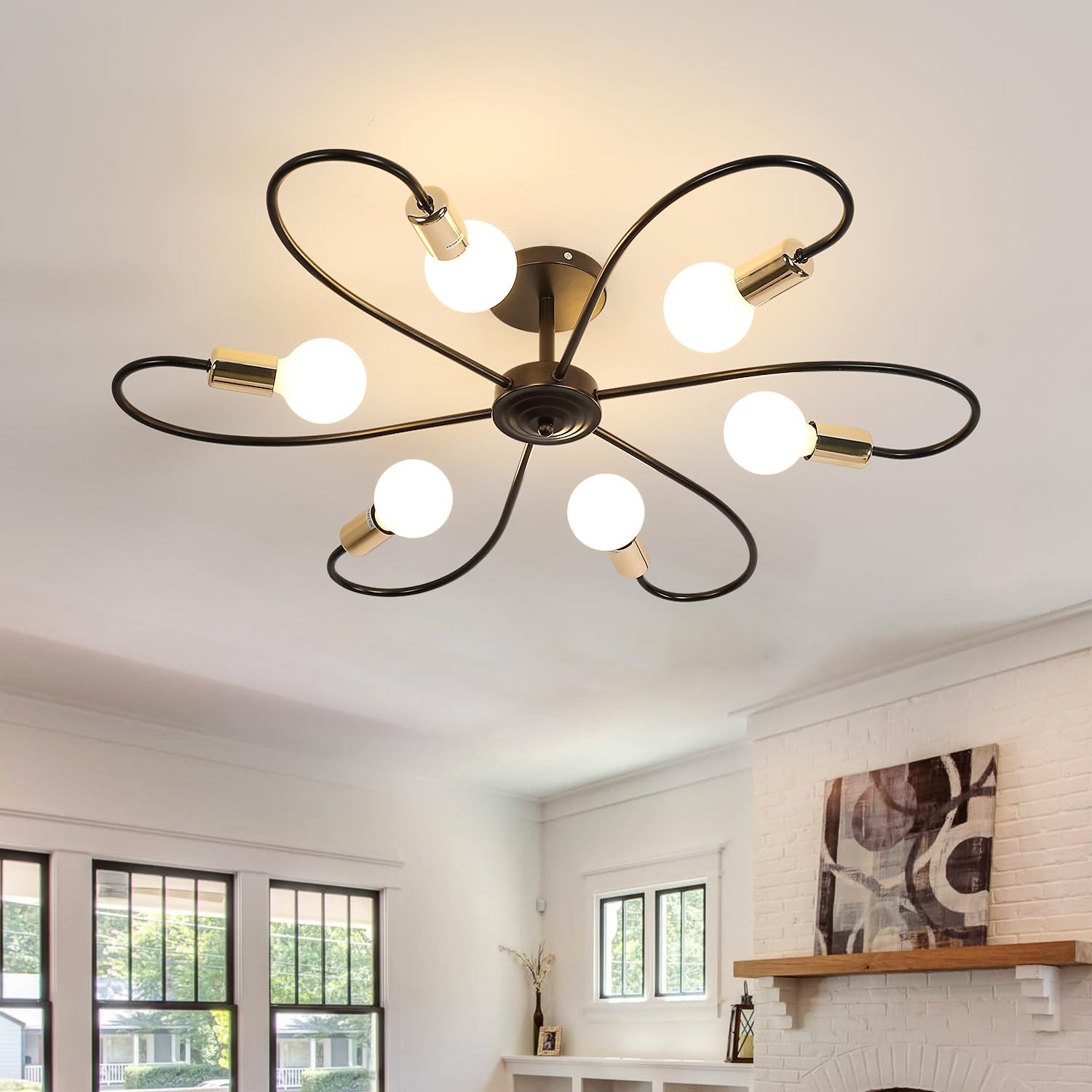 Candelabru modern Nordic, Excitat®, Toolight, Fier, E27, E26, Auriu ...