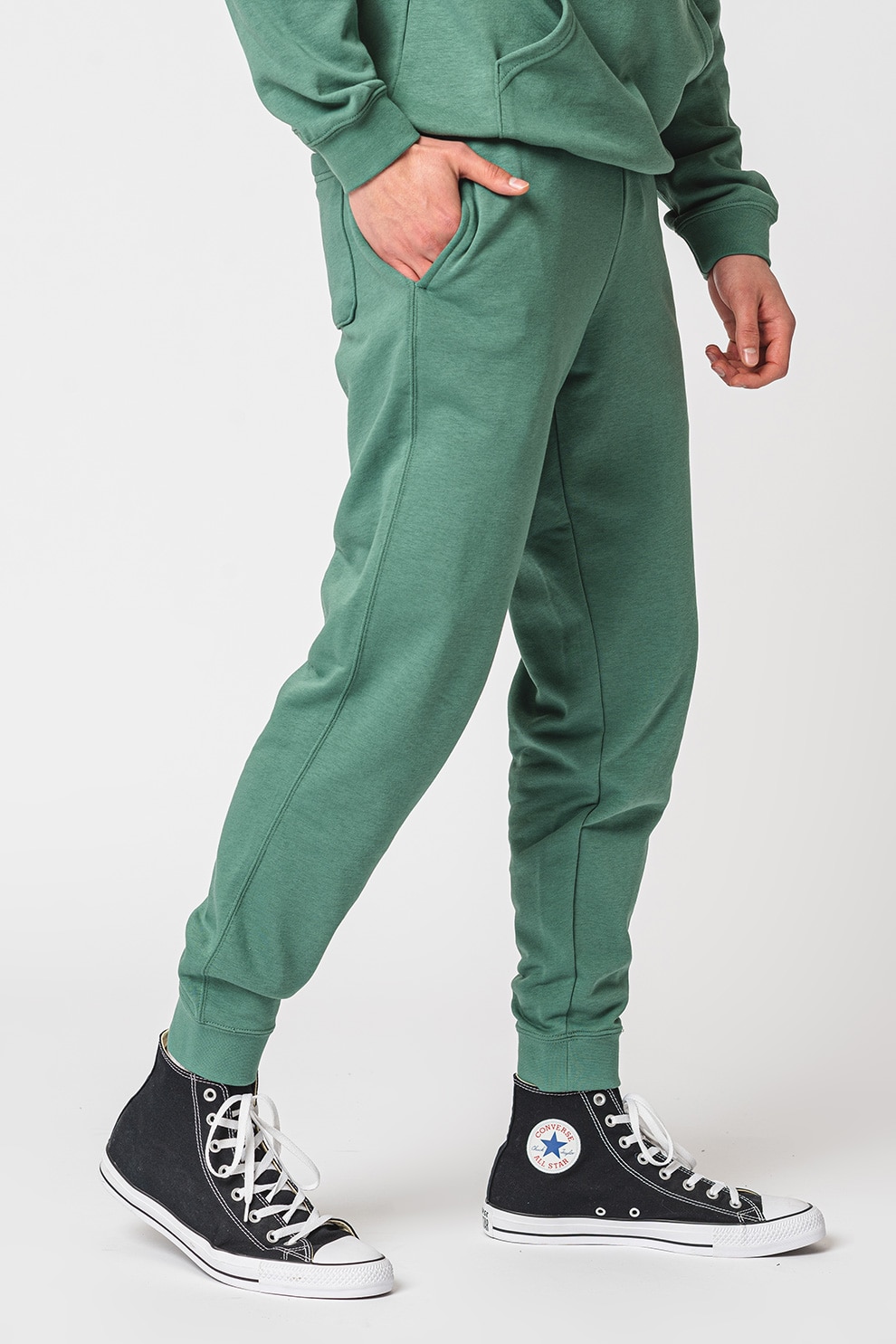 Converse, Pantaloni de trening unisex cu stea brodata Go-To, Verde ...