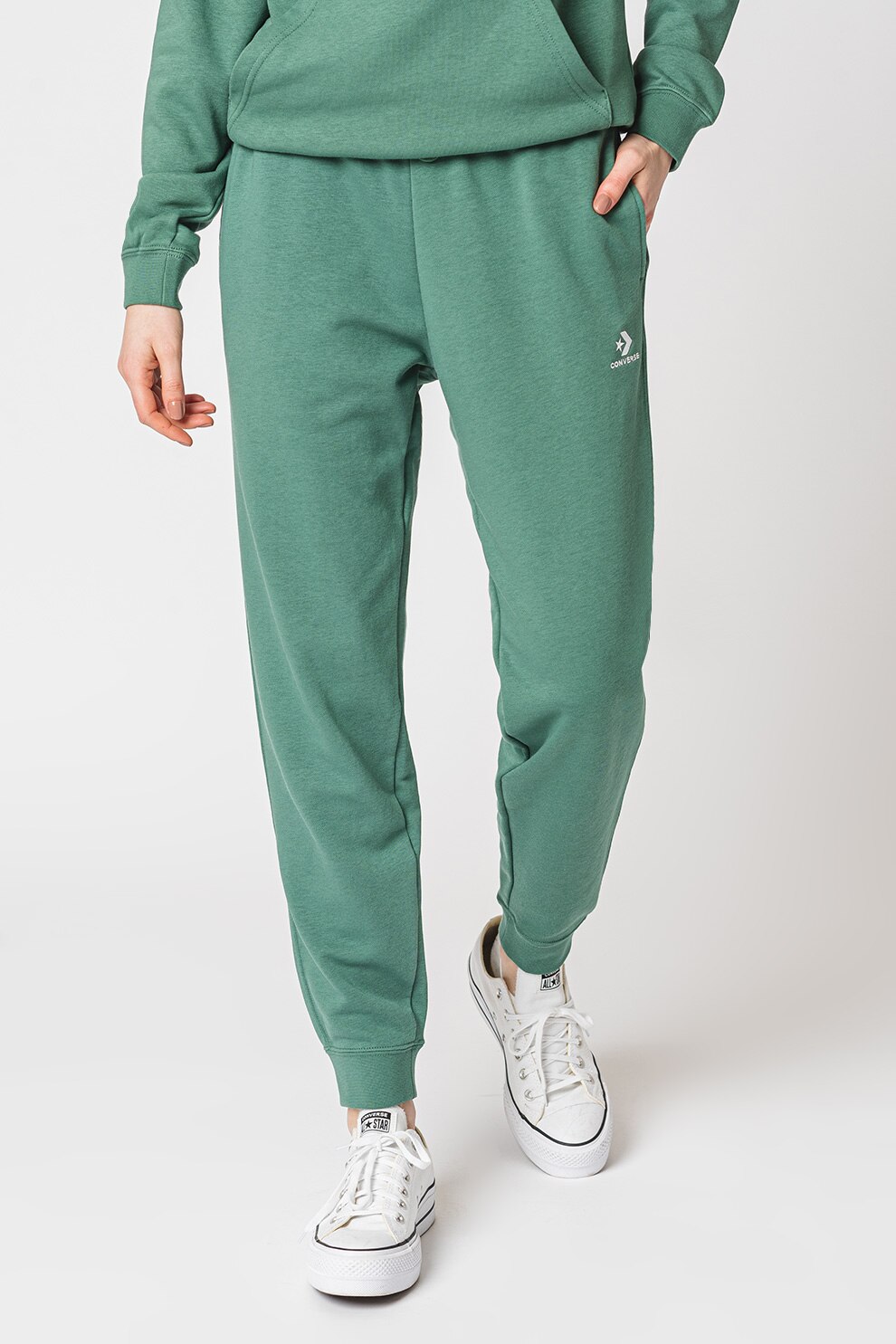 Converse, Pantaloni de trening unisex cu stea brodata Go-To, Verde ...