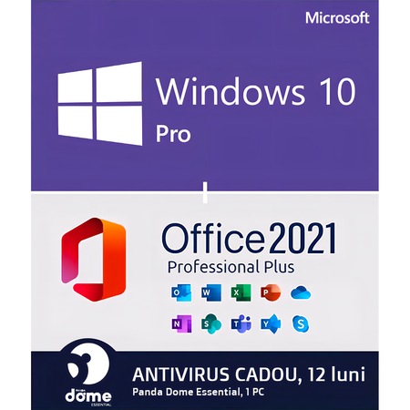 Pachet licente Windows 10 Professional, USB + Office 2021 Professional ...