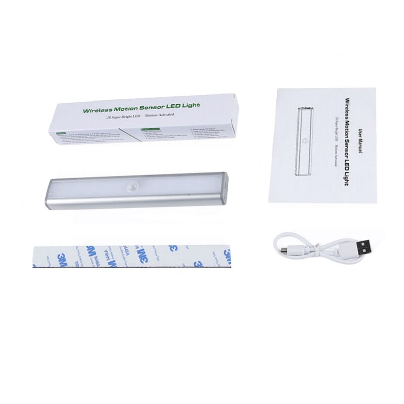 Lumina dulap cu senzor de miscare LED, JESWO, USB, 3 moduri de lucru ...