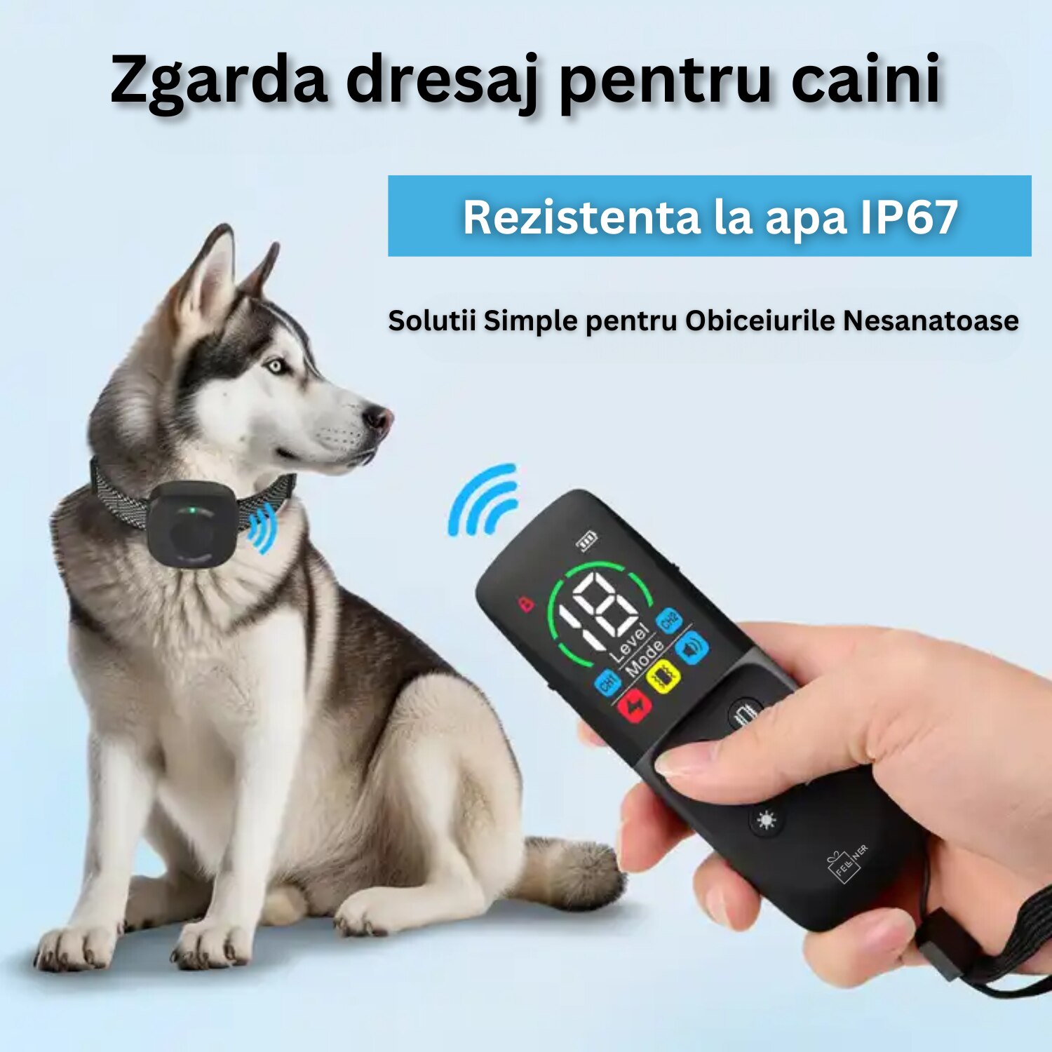 Zgarda electrica anti-latrat pentru dresaj caini, Felliner, vibratii ...