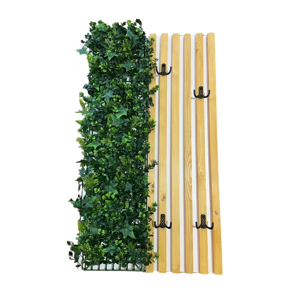 Cuier cu riflaje si iarba Mobleto®, panou decorativ 100 cm x 55 cm alb ...